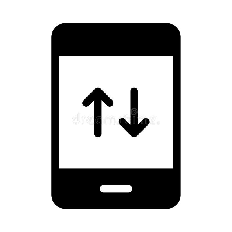 Mobile Data Vector Glyph Flat Icon Stock Illustration - Illustration of ...