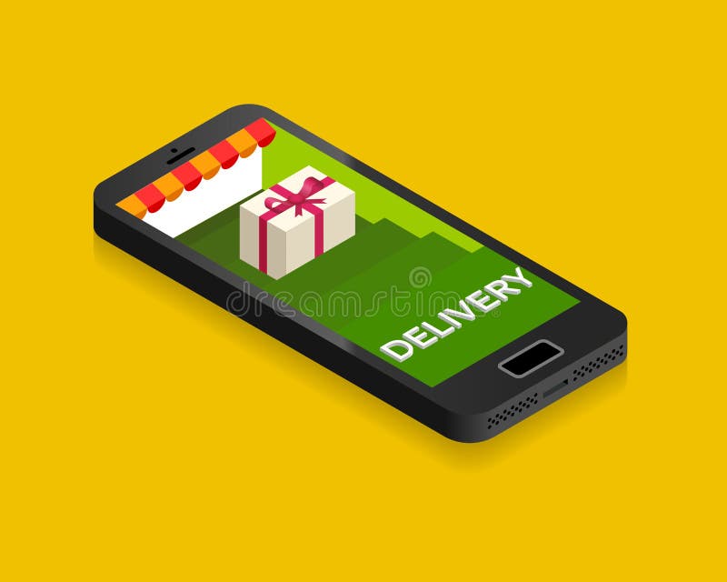 Mobile Delivery Application Stock Vector - Illustration of symbol ...