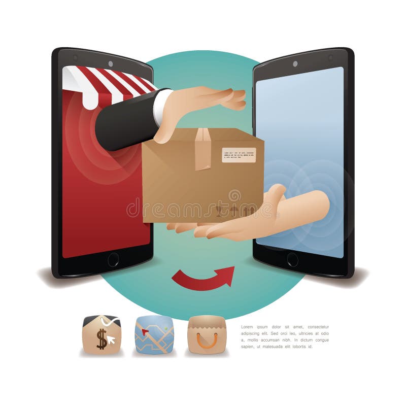 Mobile Delivery Concept. Vector Illustration Decorative Design Stock ...