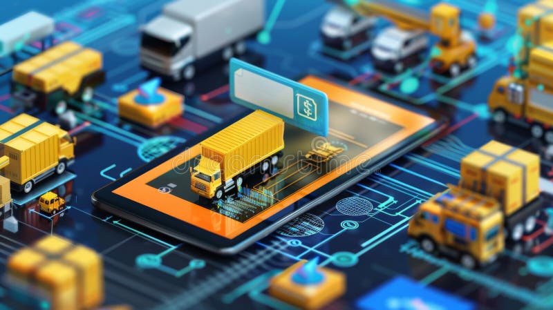 Mobile Delivery Network.Inside the System Stock Illustration ...