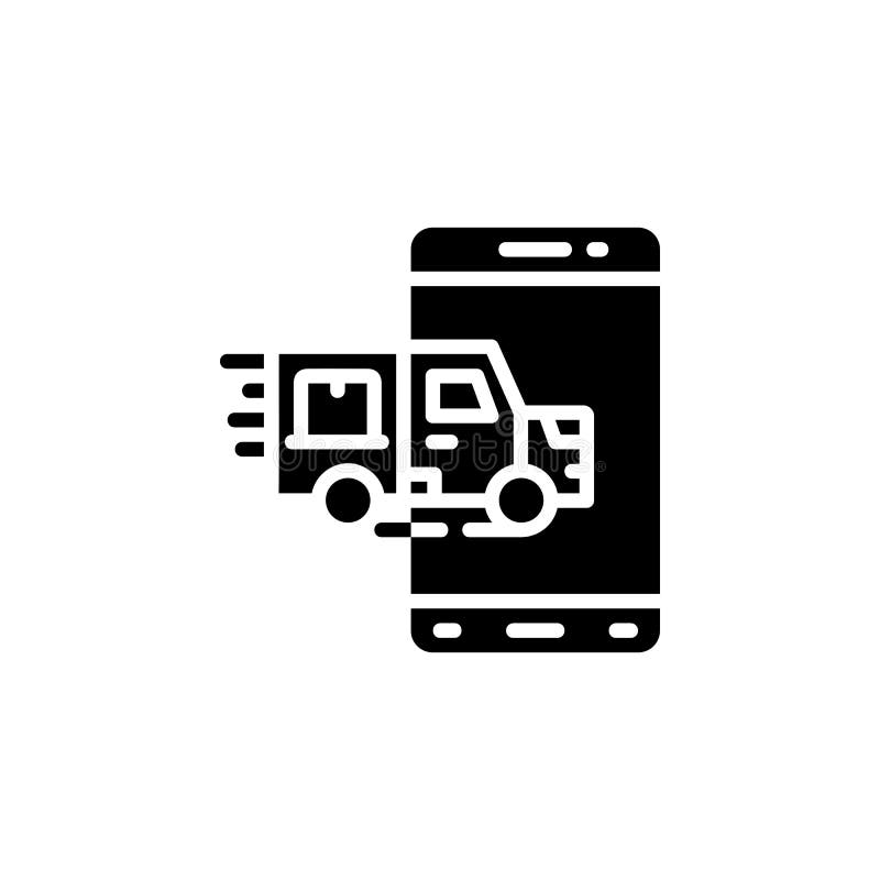 Mobile Delivery Vector Icon Solid Style. Perfect for Website ...