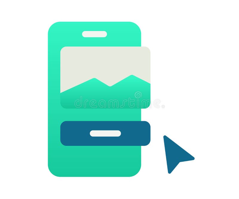 Mobile Design App Single Isolated Icon with Gradient Style Stock Vector ...