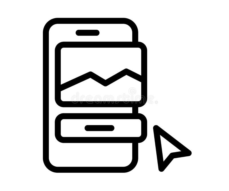 Mobile Design App Single Isolated Icon with Outline Style Stock Vector ...