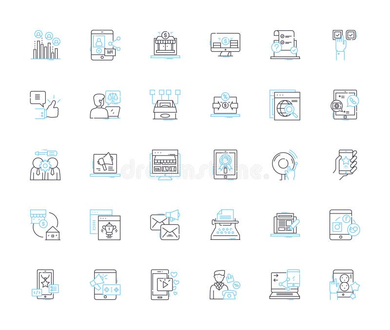 Mobile Design Linear Icons Set Responsive Interface User Friendly Navigation Usability
