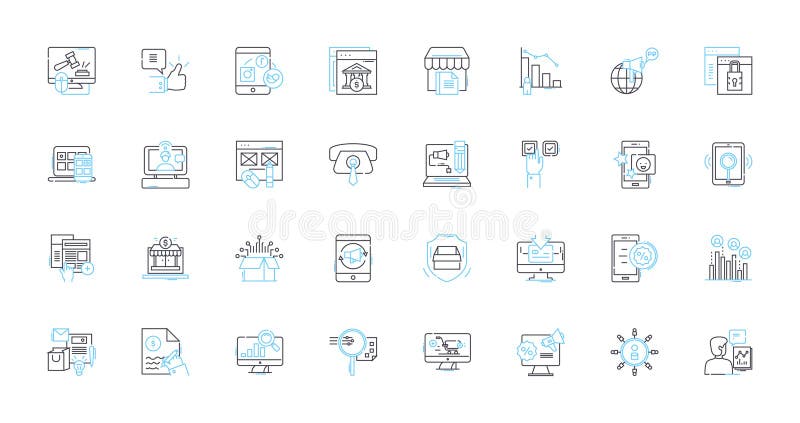 Mobile Design Linear Icons Set Responsive Interface User Friendly