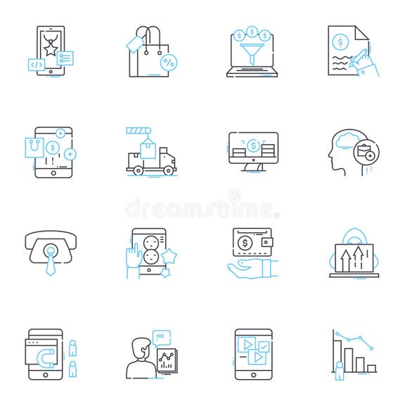 Mobile Design Linear Icons Set. Responsive, Interface, User-friendly, Navigation, Usability ...