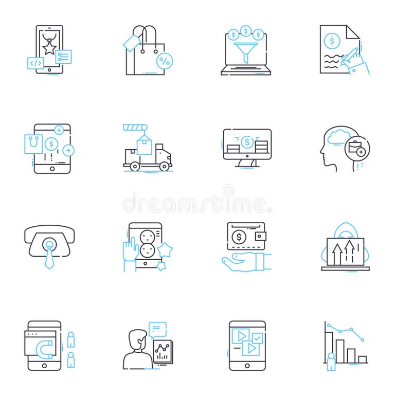 Mobile Design Linear Icons Set Responsive Interface User Friendly Navigation Usability