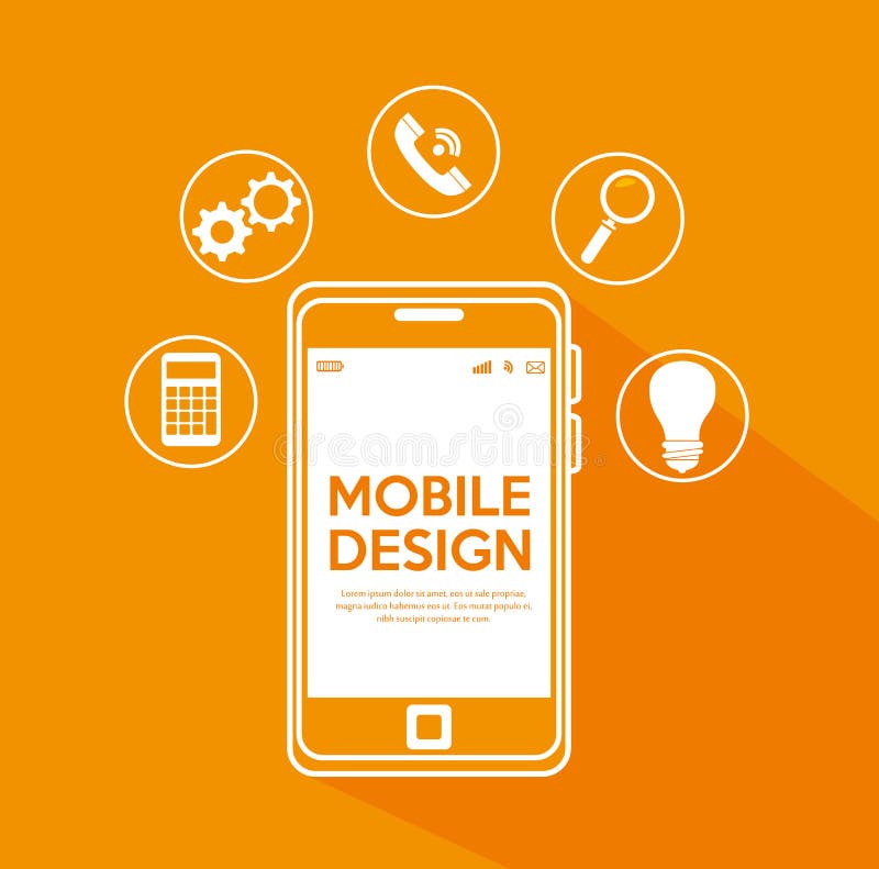 Mobile Design Modern Items Media Stock Illustration - Illustration of ...