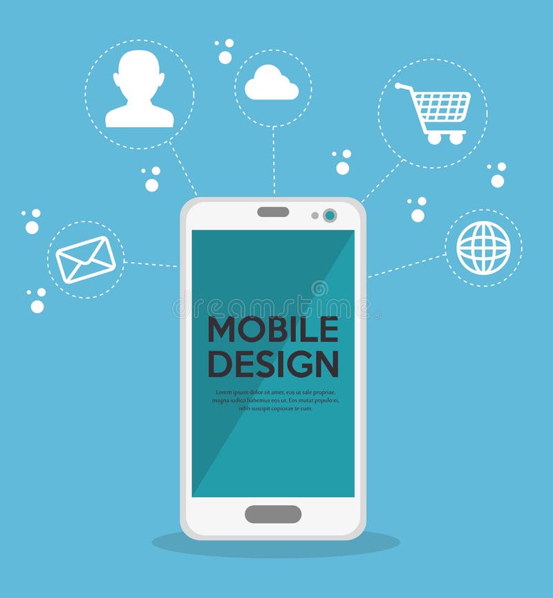 Mobile Design Online Network Icons Stock Illustration - Illustration of ...