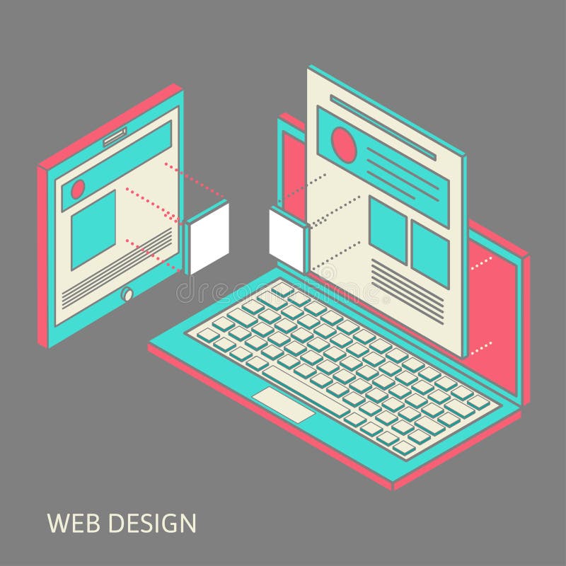 Mobile and Desktop Website Design Development Stock Vector ...