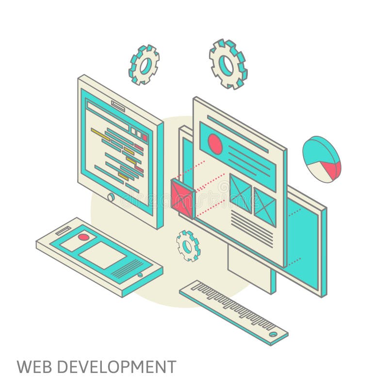 Mobile and Desktop Website Design Development Stock Vector ...