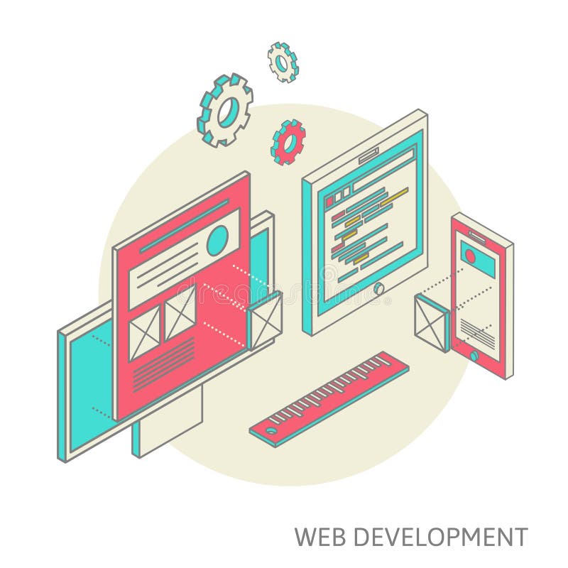 Mobile and Desktop Website Design Development Stock Vector ...