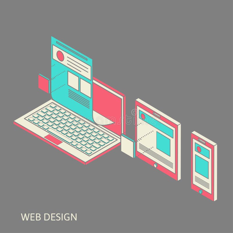 Mobile and Desktop Website Design Development Stock Vector ...