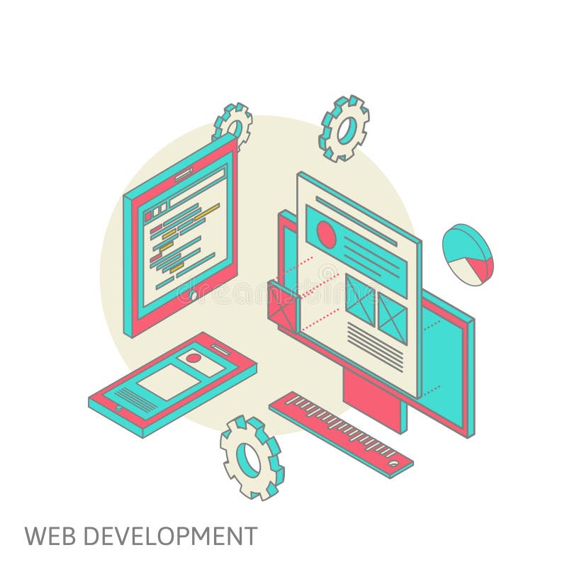 Mobile and Desktop Website Design Development Stock Vector ...