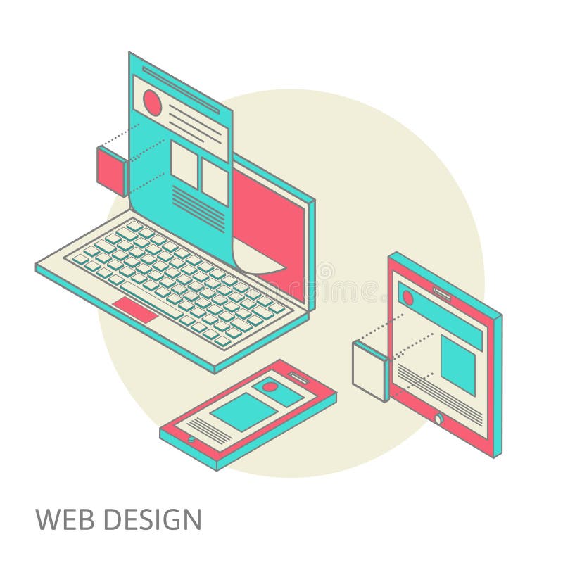 Mobile and Desktop Website Design Development Stock Vector ...