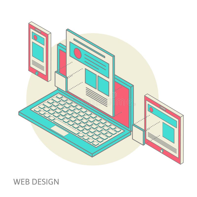 Mobile and Desktop Website Design Development Stock Vector ...