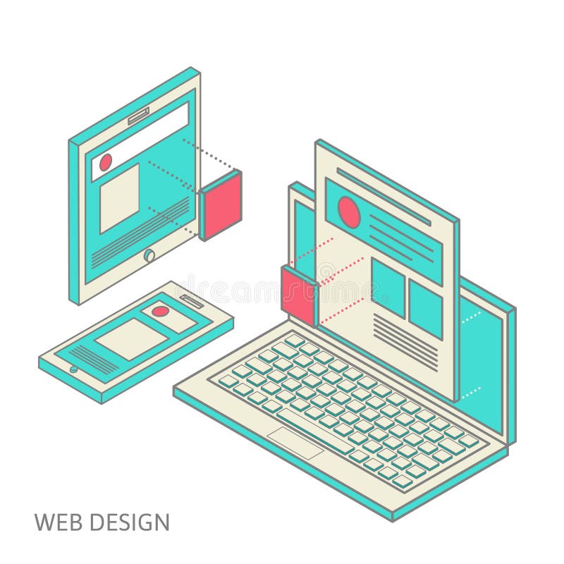 Mobile and Desktop Website Design Development Stock Vector ...