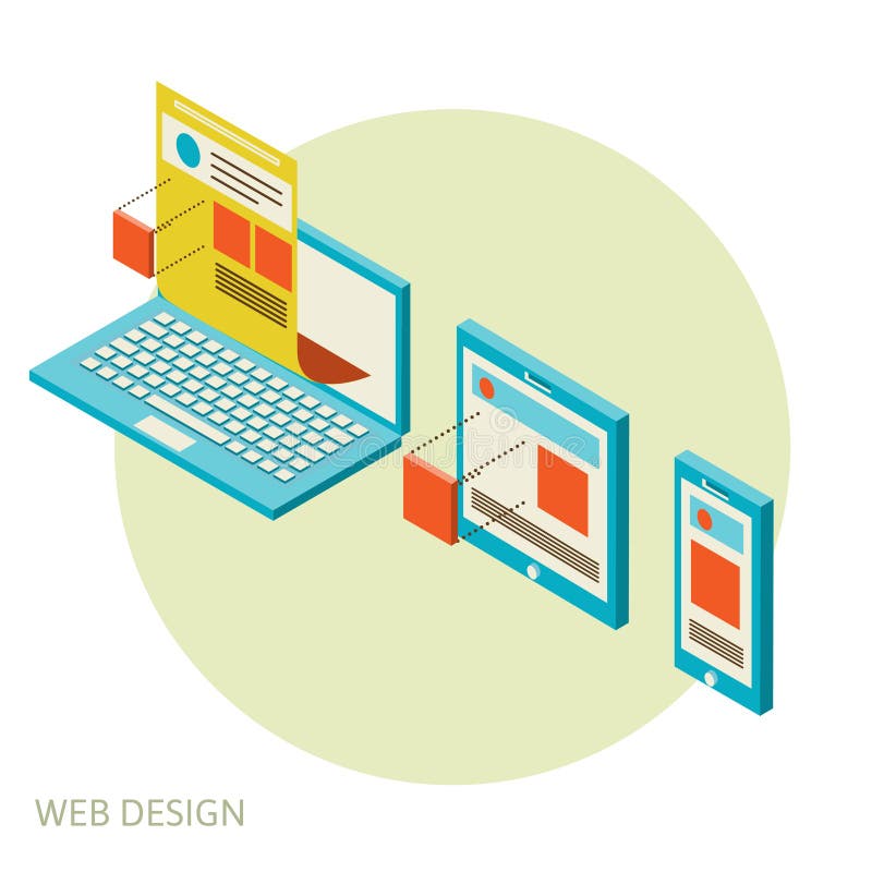 Mobile and Desktop Website Design Development Stock Vector ...