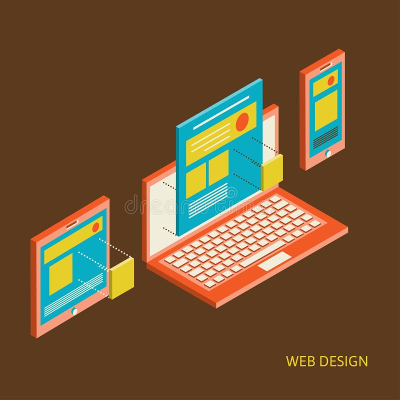 Mobile and Desktop Website Design Development Stock Vector ...
