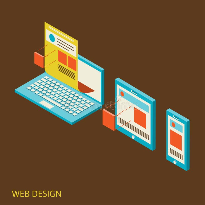 Mobile and Desktop Website Design Development Stock Vector ...