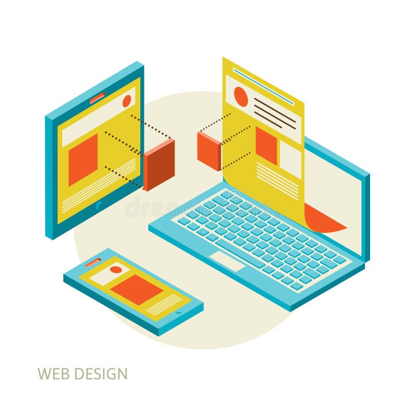 Mobile and Desktop Website Design Development Stock Vector ...