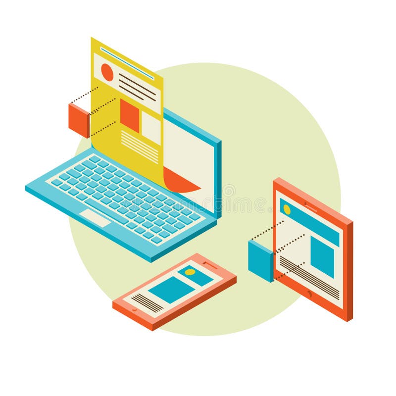 Mobile and Desktop Website Design Development Stock Vector ...