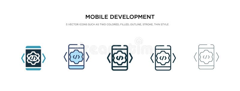 Mobile Development Icon in Different Style Vector Illustration. Two ...