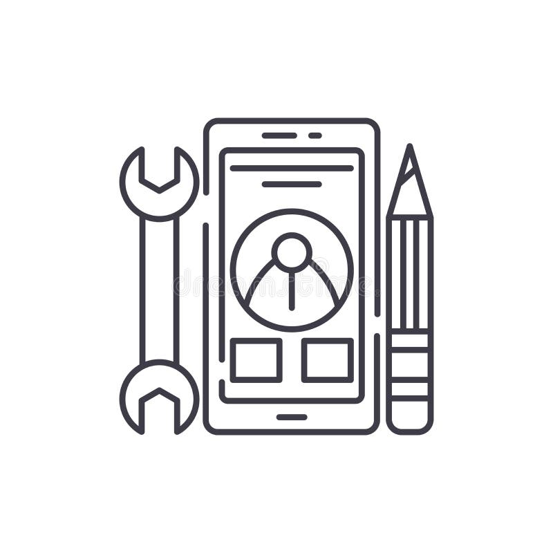 Mobile Development Line Icon Concept. Mobile Development Vector Linear ... Mobile Development Line Icon Concept. Mobile Development Vector Linear ...