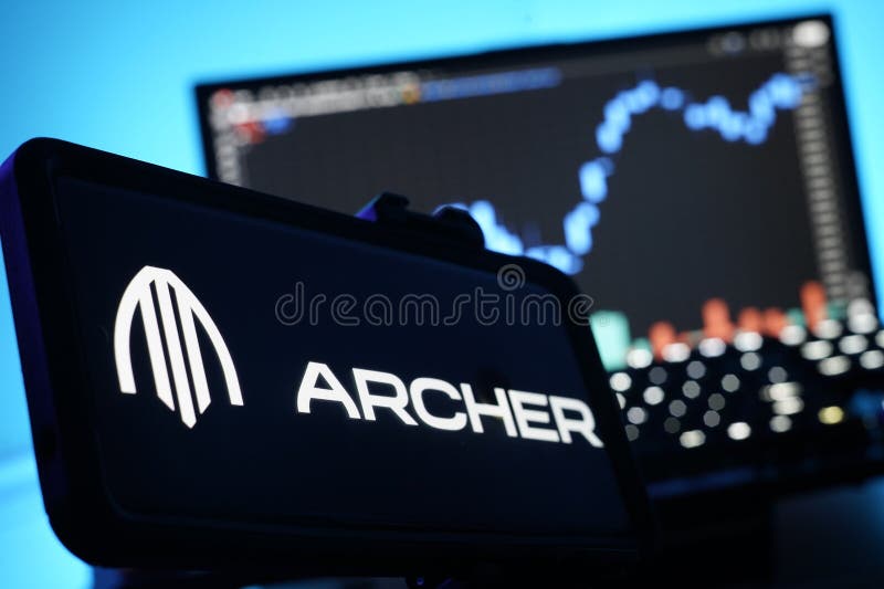 Archer Aviation Logo on Mobile and Computer Screens with Stock Chart ...