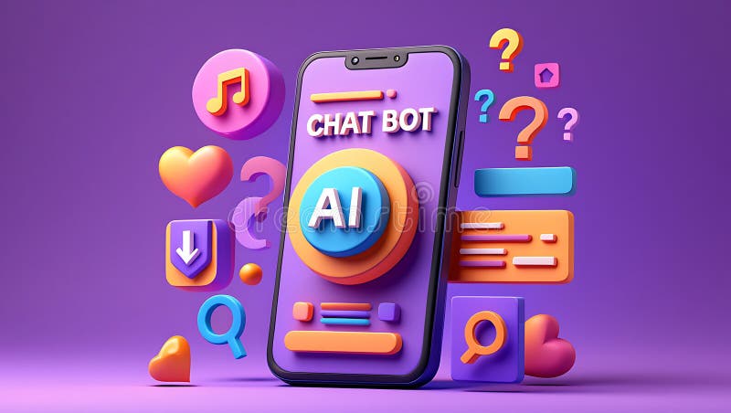 Artificial Intelligence Chatbot Interface for Mobile Devices Stock ...