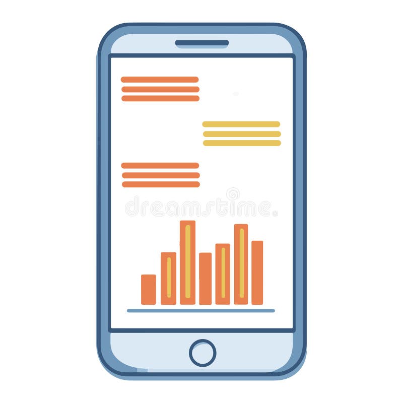 Mobile Device Displaying Analytical Data and Colorful Graphs in a ...