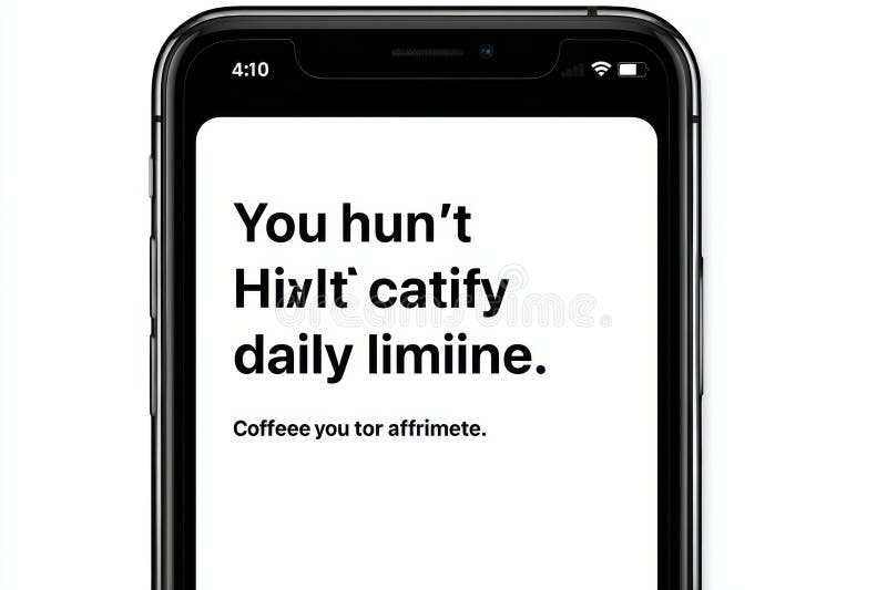 Daily Caffeine Limit Notification on Mobile Screen Signals Health ...