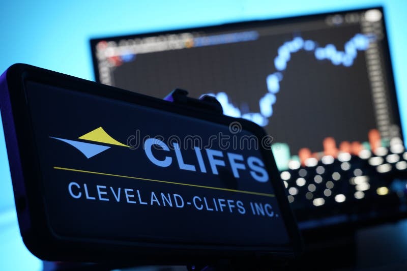 Cleveland Cliffs Logo on Mobile and Computer Screens with Stock Chart ...