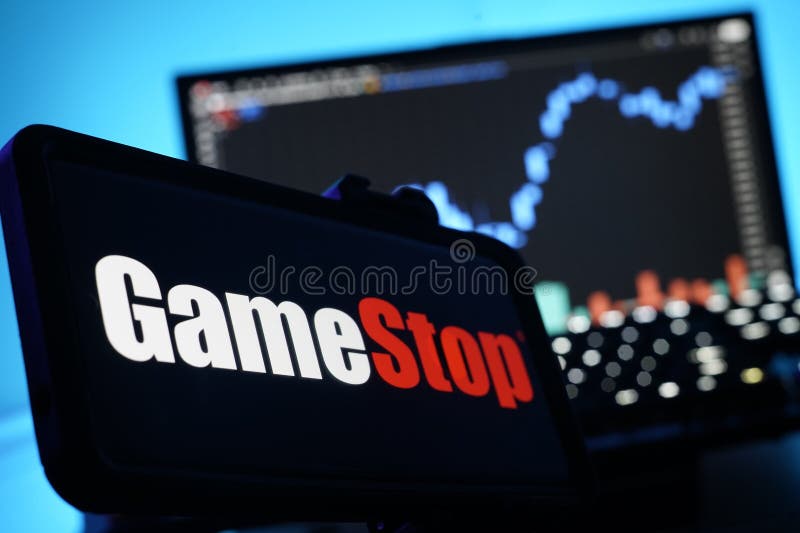 Gamestop Logo on Mobile and Computer Screens with Stock Chart ...