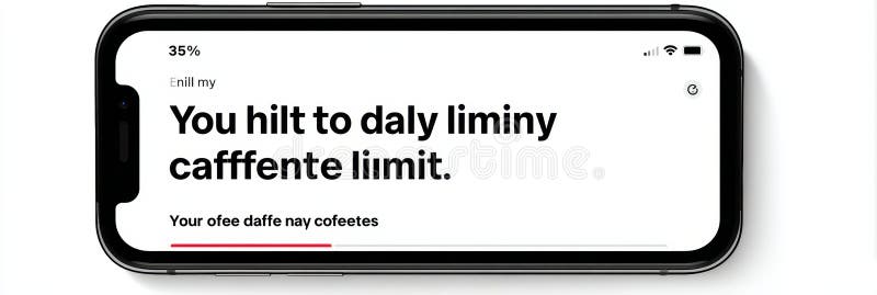 Daily Caffeine Limit Reached Alert on Mobile Screen during Coffee Break ...