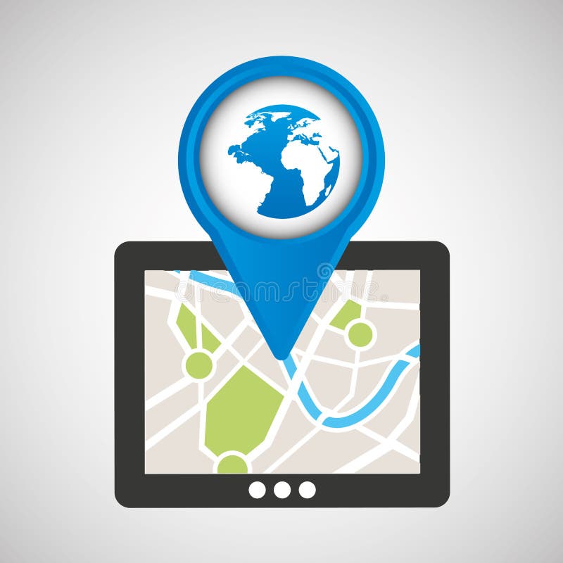 Mobile Device Globe Gps Map Stock Vector - Illustration of positioning ...