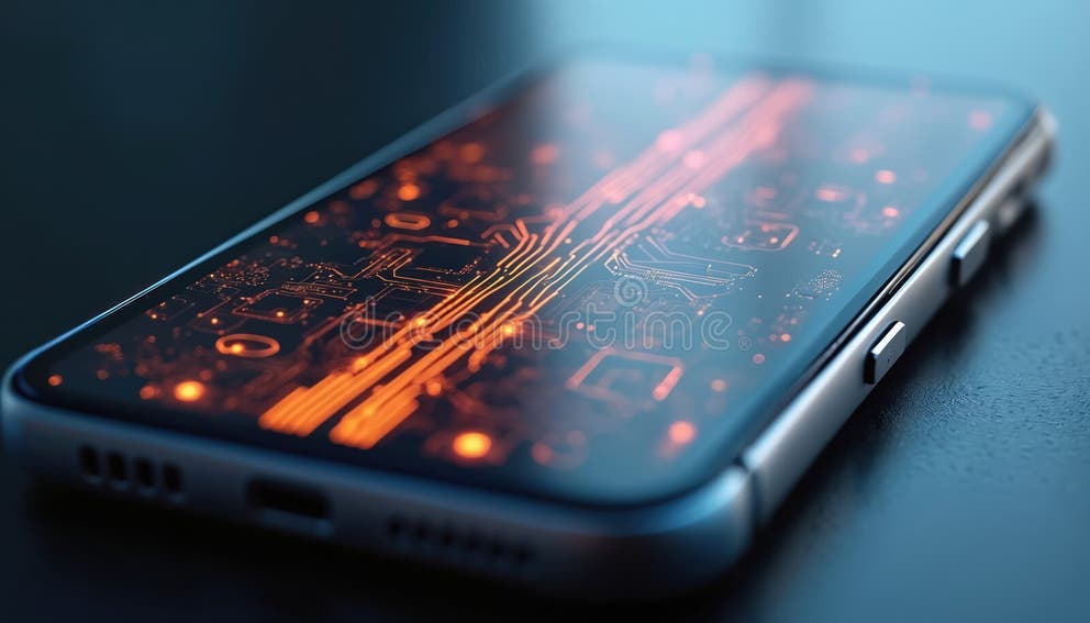 Mobile Device Graphic Illustration Shows Its Advanced Functions ...