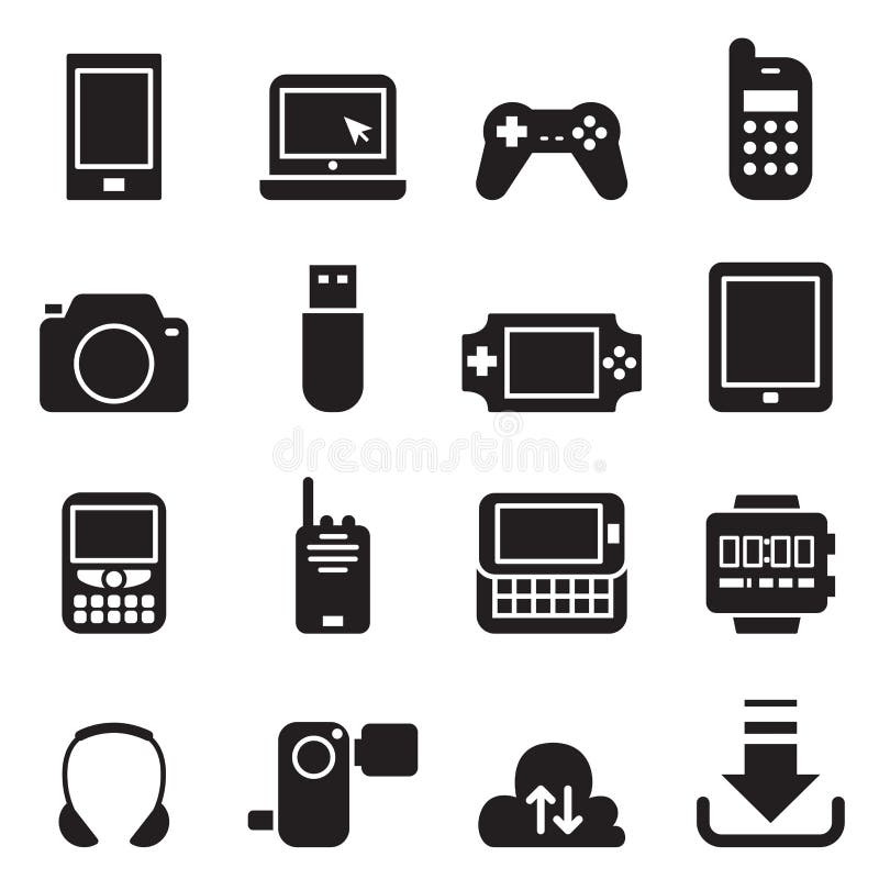 Mobile Device Icons Set Vector Illustration Stock Illustration ...