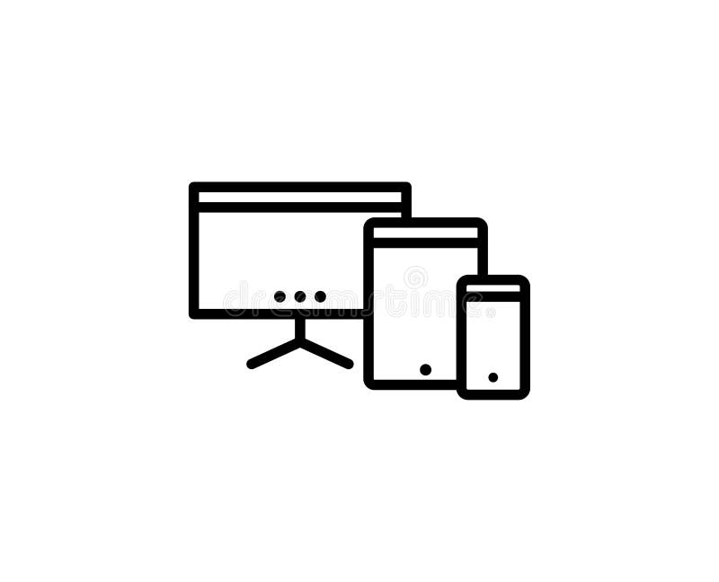 Mobile device line icon stock vector. Illustration of electronic ...