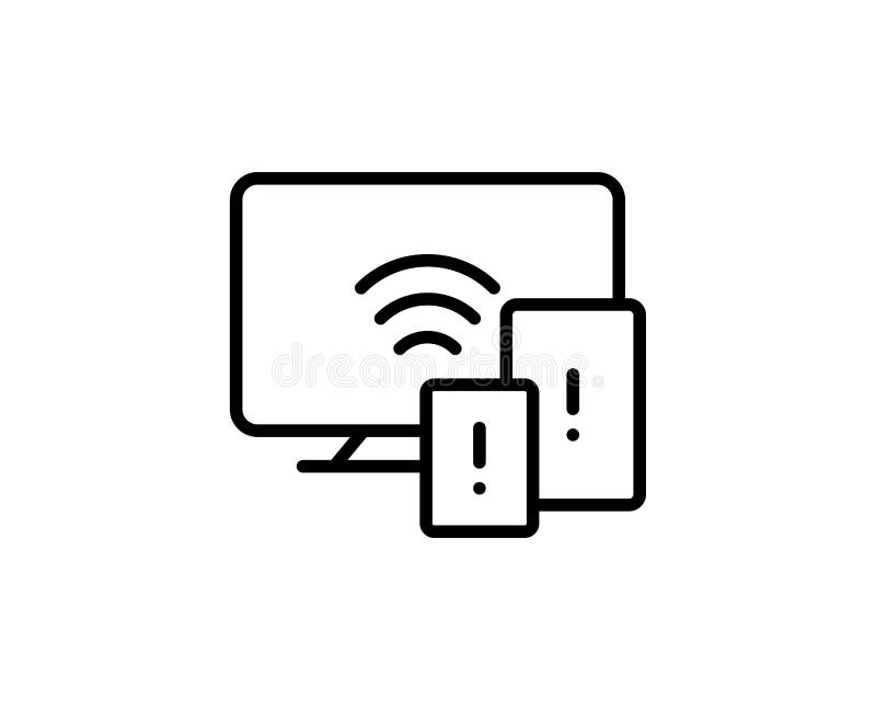 Mobile device line icon stock vector. Illustration of electronic ...