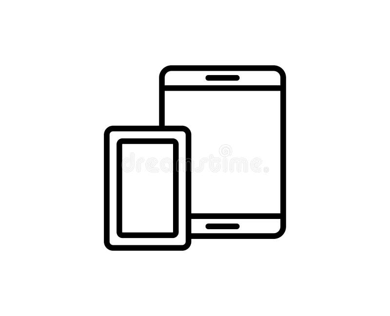 Mobile device line icon stock vector. Illustration of electronic ...