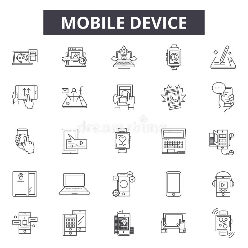 Device, Linear Icons, Line Signs Set, Vector Collection Stock Vector ...