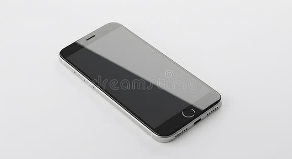 Mobile Device Lying Flat on Clean White Surface in Studio Stock Illustration - Illustration of ...