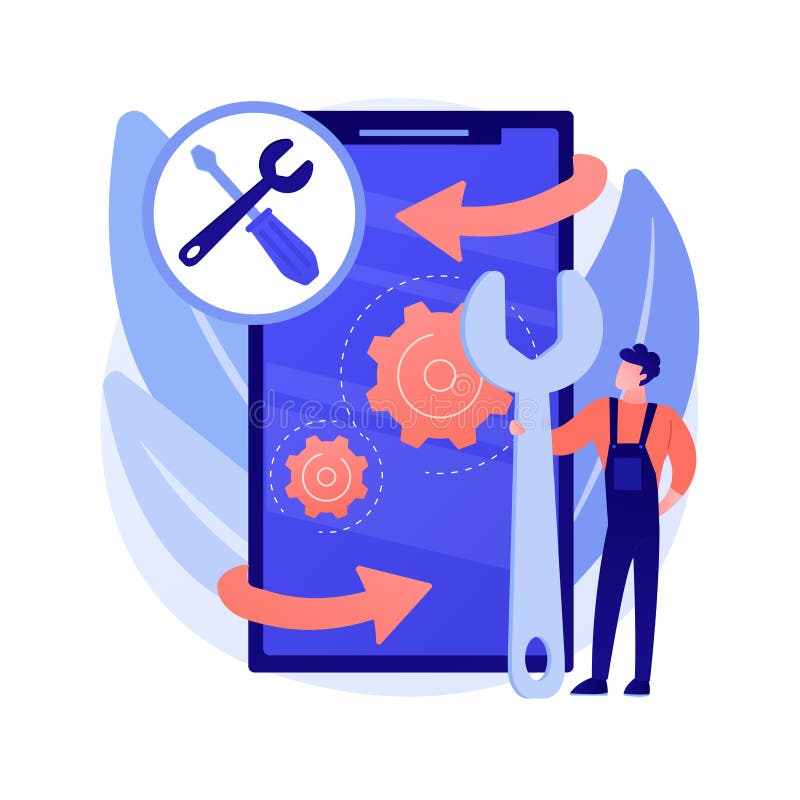 Device Repair Symbols Icons Azure Stock Vector - Illustration of ...