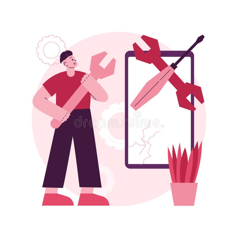 Mobile Device Repair Abstract Concept Vector Illustration. Stock Vector ...