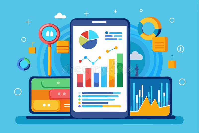 A Mobile Device Showcases Various Graphs and Charts Illustrating Big ...