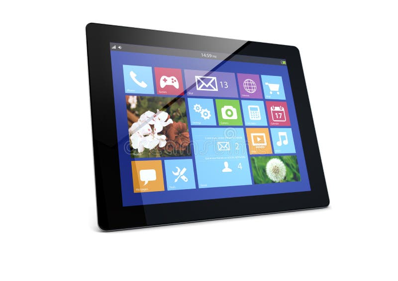 Mobile Device with Touchscreen Interface Stock Illustration ...