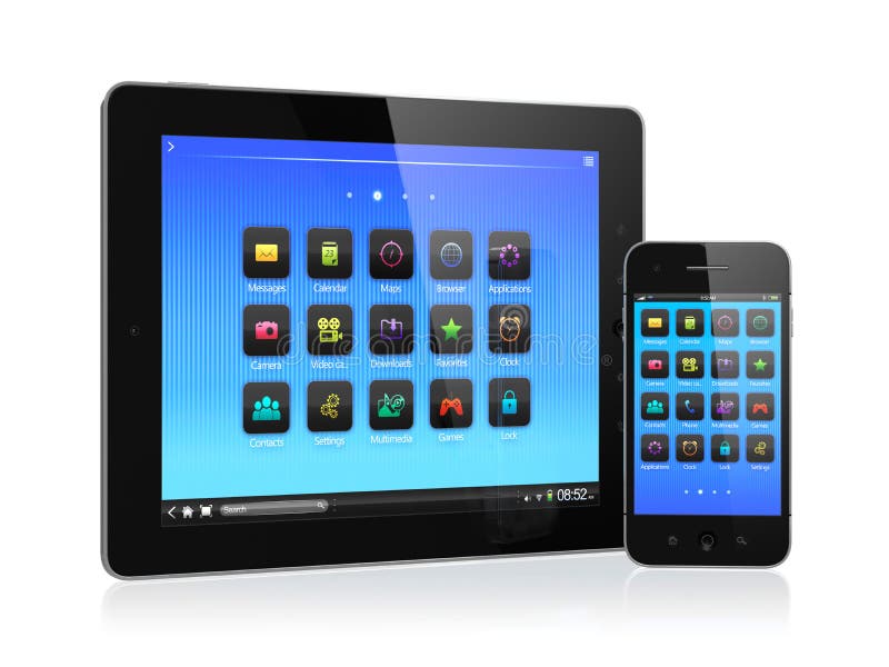 Touchscreen Tablets and Mobile Phones - Vector Stock Vector ...