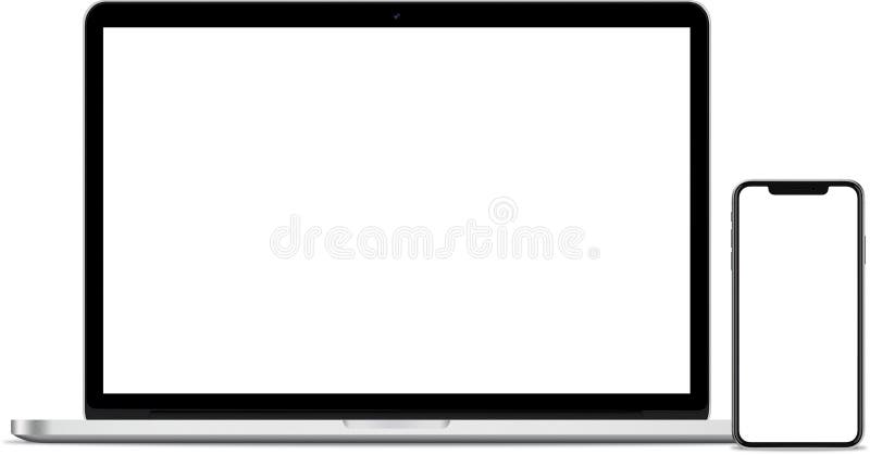 Mobile Devices with Blank Screen for Responsive Layout Mockup Stock ...