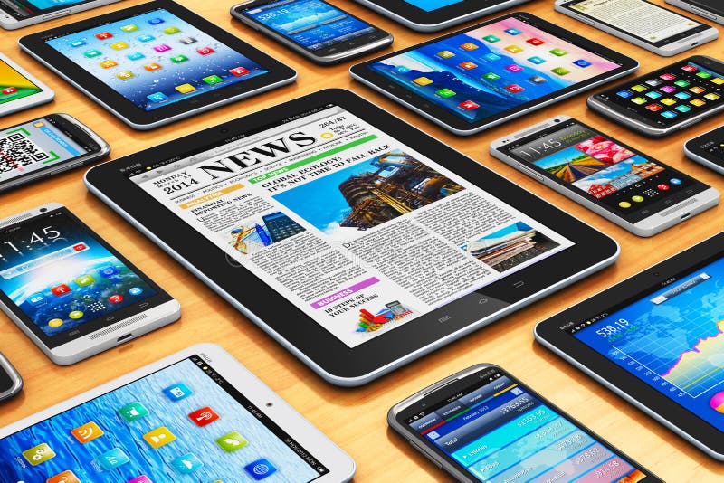 Mobile Devices with Touchscreen Interface Stock Illustration ...